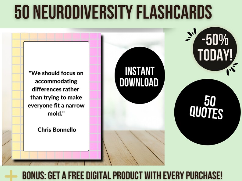 Neurodiversity Affirming Quote Flashcards (digital Download) - Etsy