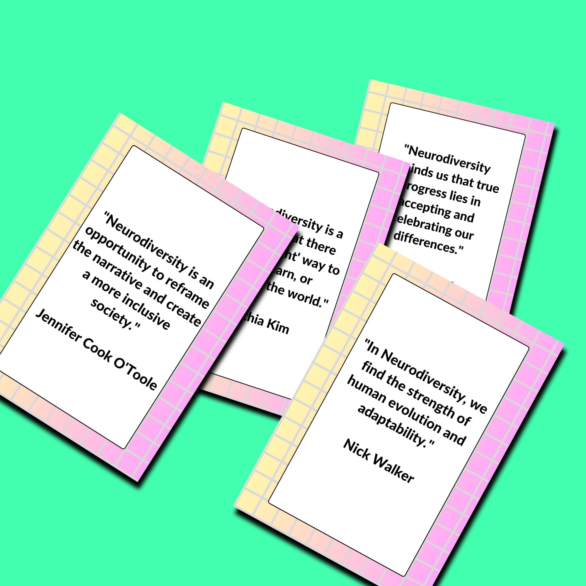 50 Neurodiversity Quote Cards | Printable Affirmations for Therapy | A4 ...