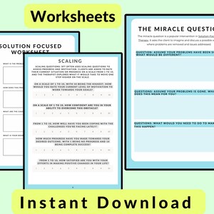 Solution Focused Therapy Worksheets/100 Questions for Solution Focused ...