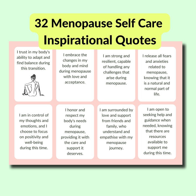 32 Menopause Self Care Inspirational Quotes/menopause Anxiety/menopause ...