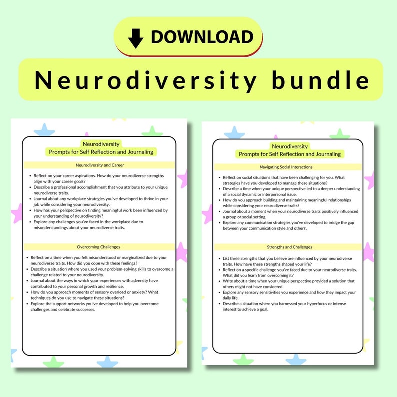 Neurodiversity Questions for Self Reflection/positive Affirmations for ...