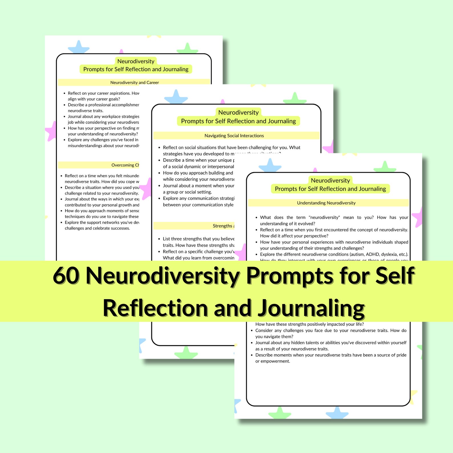 Empowering Neurodiversity Self-reflective Questions & Affirmations - Etsy