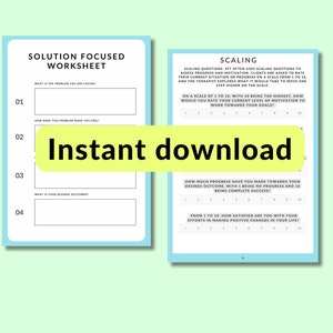 Solution Focused Therapy Worksheets/100 Questions for Solution Focused ...