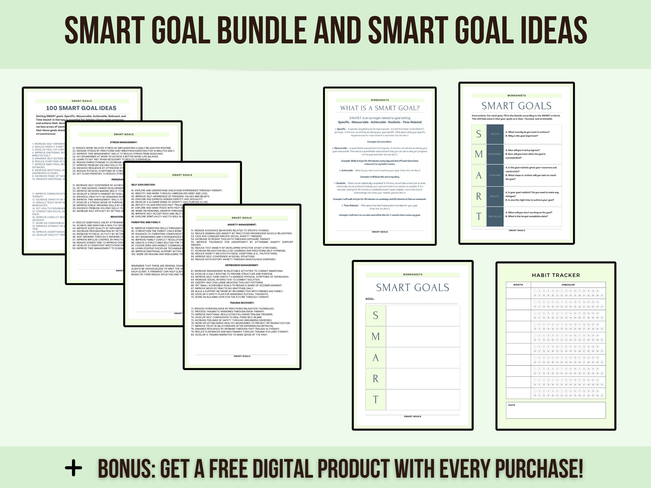 Smart Goals, Smart Goal Tracker, Smart Goal Ideas, Habit Tracker - Etsy UK