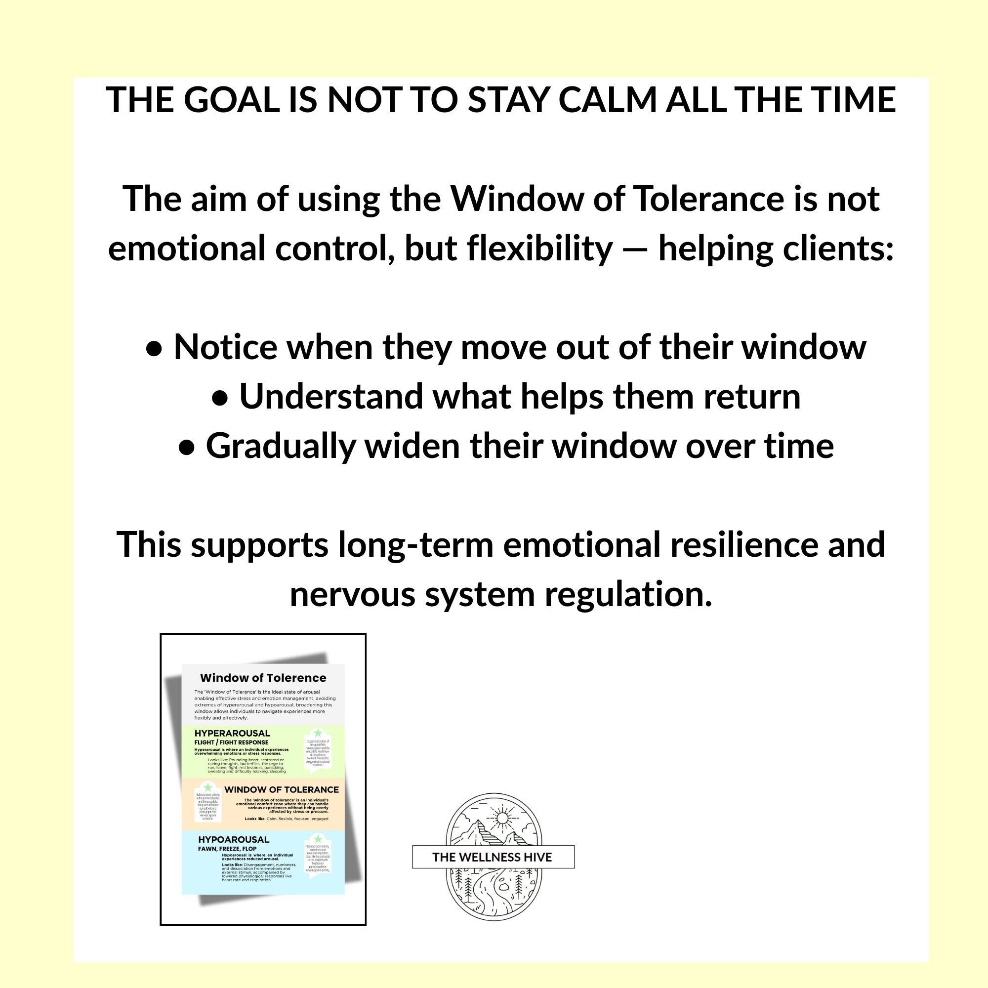 Window of Tolerance Worksheet | Therapist Emotion Regulation Tool (PDF ...