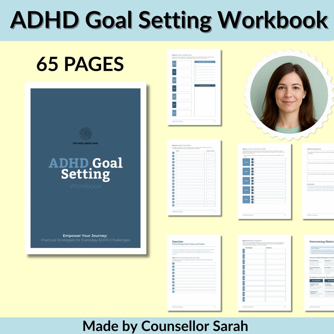 ADHD Goal Setting Workbook | Printable ADHD Planner & Executive ...