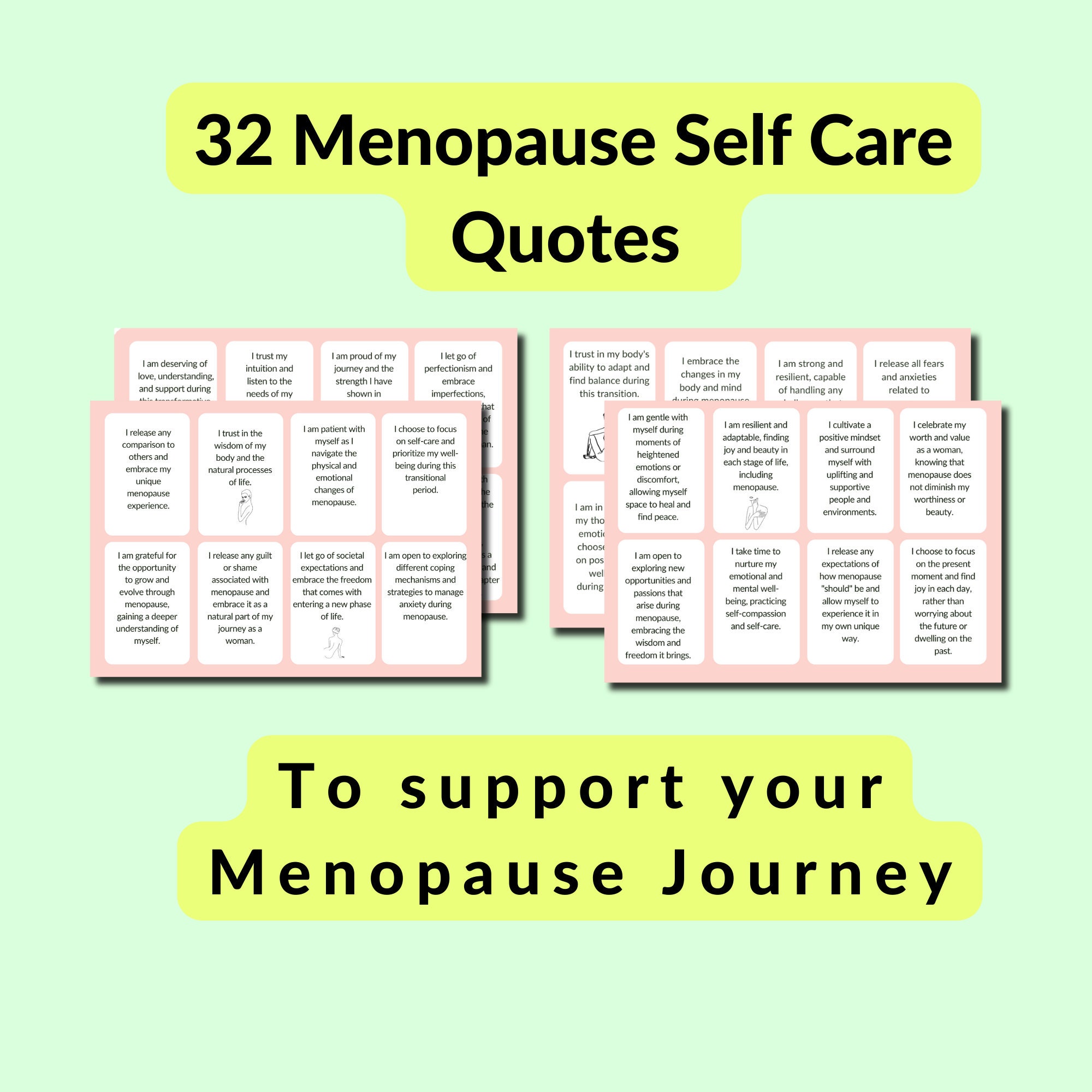 32 Menopause Self Care Inspirational Quotes/menopause Anxiety/menopause ...