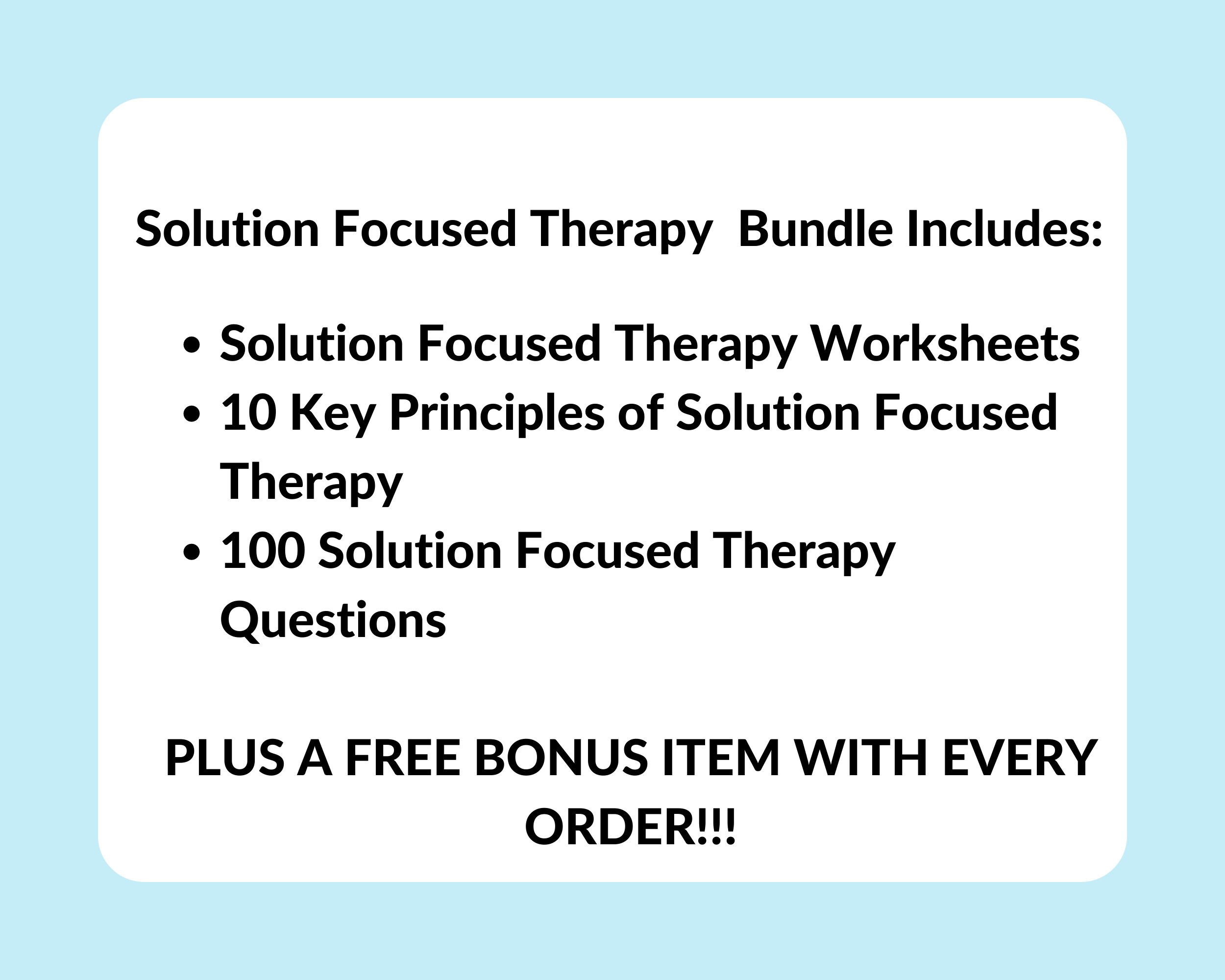 Solution Focused Therapy Worksheets/100 Questions for Solution - Etsy ...