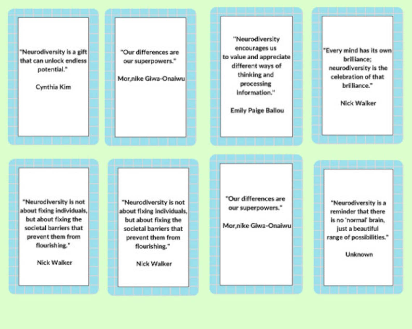 Neurodivergent Inspirational Quotes, Neurodiversity Flashcards ...