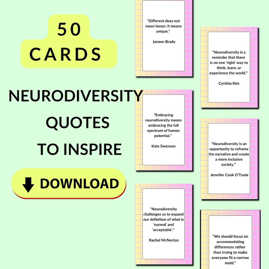 Neurodiversity Inspiring Quotes/neurodiversity Positivity Flashcards ...