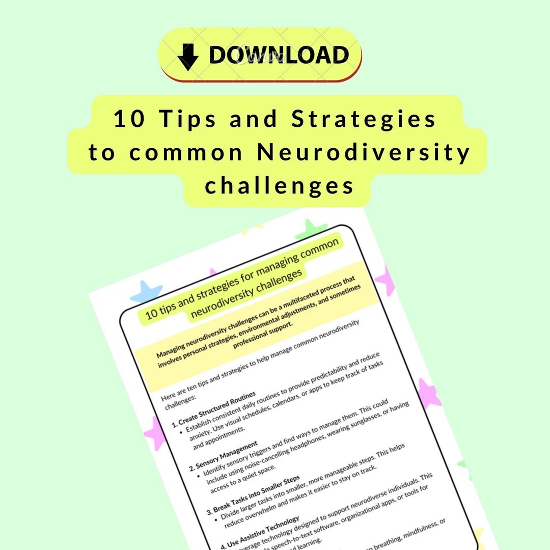 10 Tips and Strategies for Managing Common Neurodiversity Challenges - Etsy