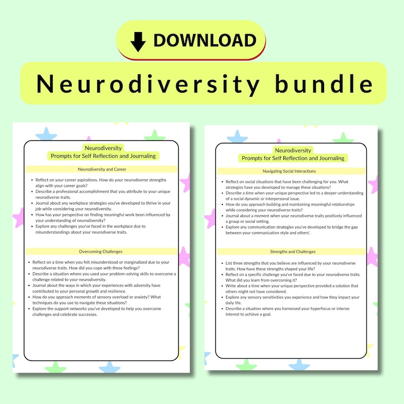 Neurodiversity Questions for Self Reflection/positive Affirmations for ...