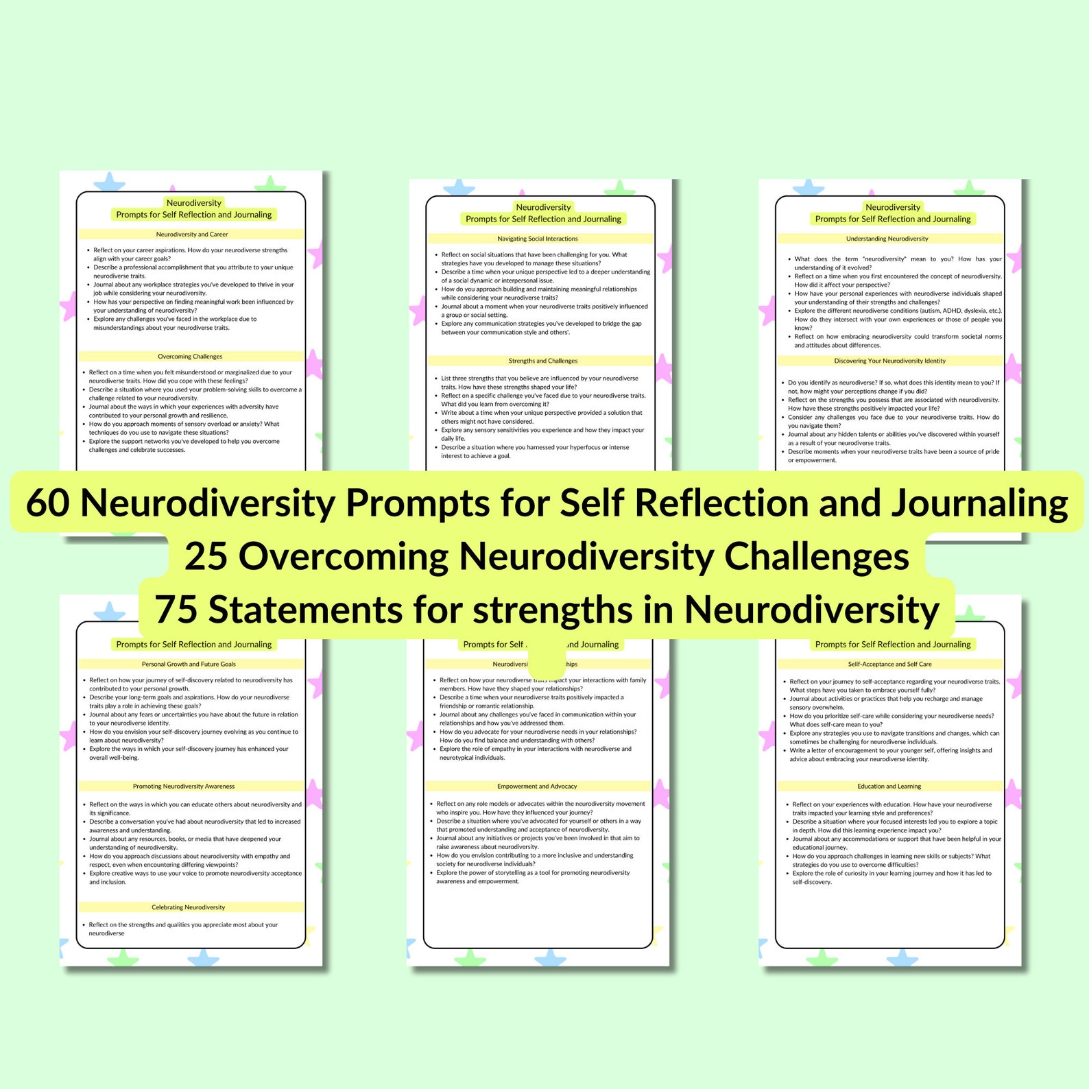 Empowering Neurodiversity Self-reflective Questions & Affirmations - Etsy