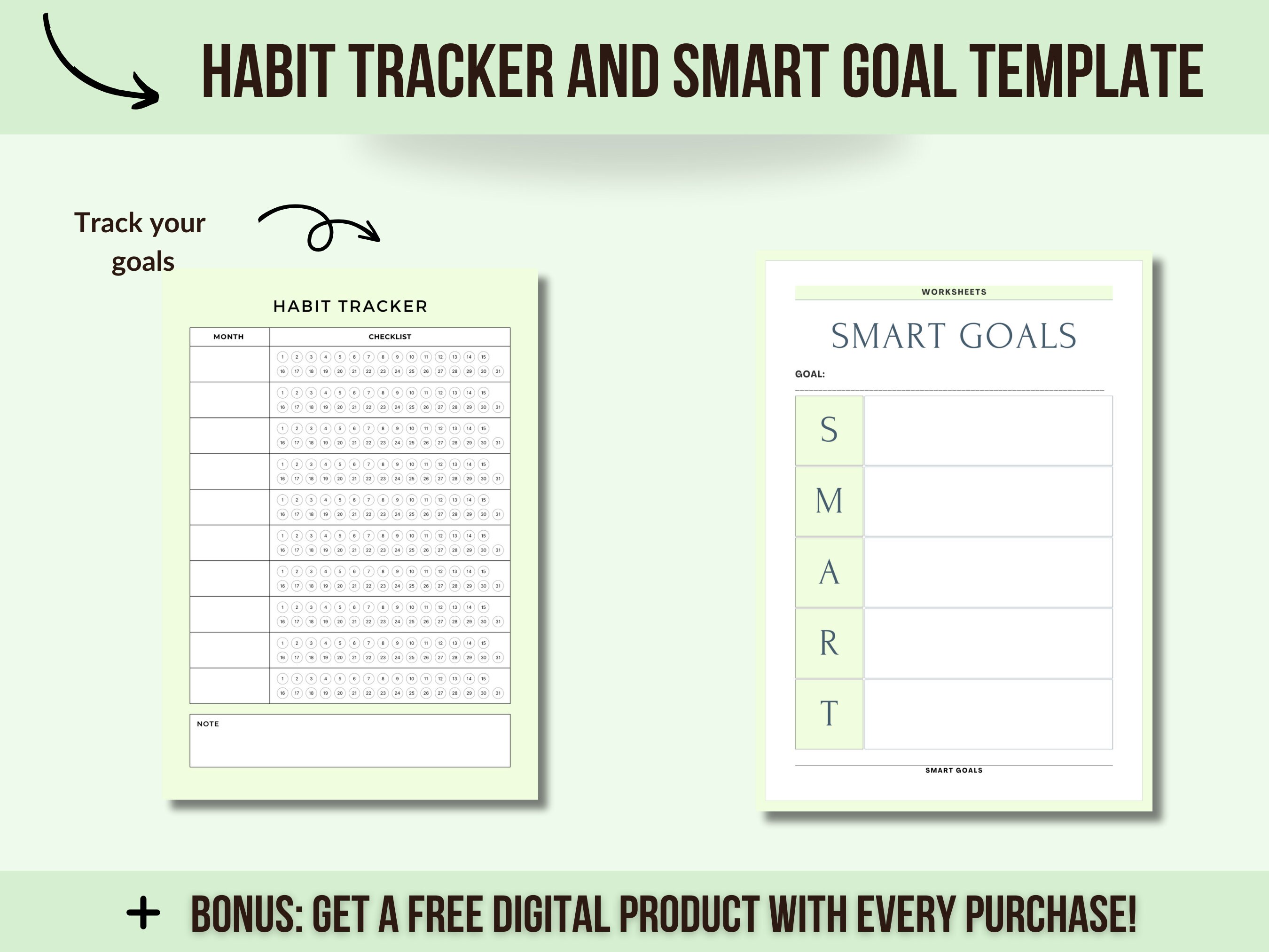 Smart Goals, Smart Goal Tracker, Smart Goal Ideas, Habit Tracker - Etsy UK