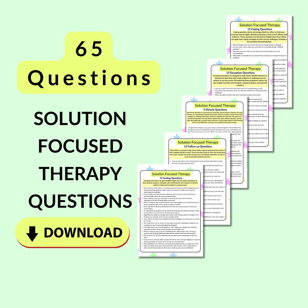 Solution Focused Therapy for the Therapy Room/brief Focused Therapy ...