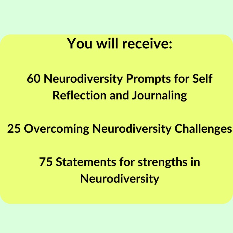 Neurodiversity Questions for Self Reflection/positive Affirmations for ...