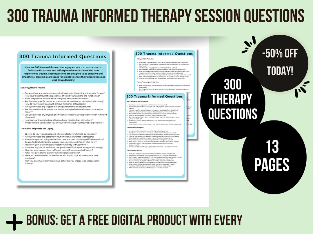 Trauma Informed Therapy Questions/clinical Interventions/trauma Therapy ...