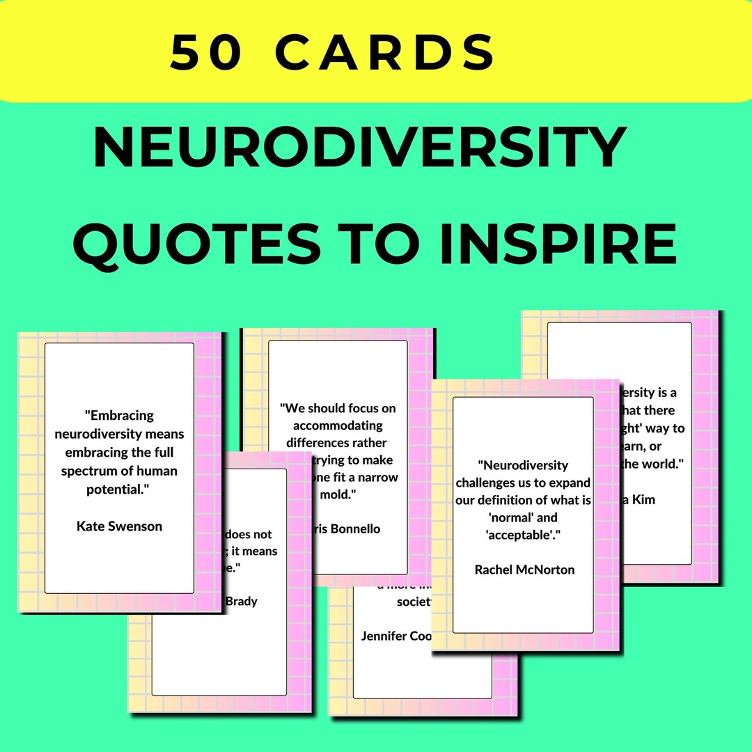 50 Neurodiversity Quote Cards, Neurodivergent Affirmations, Printable ...