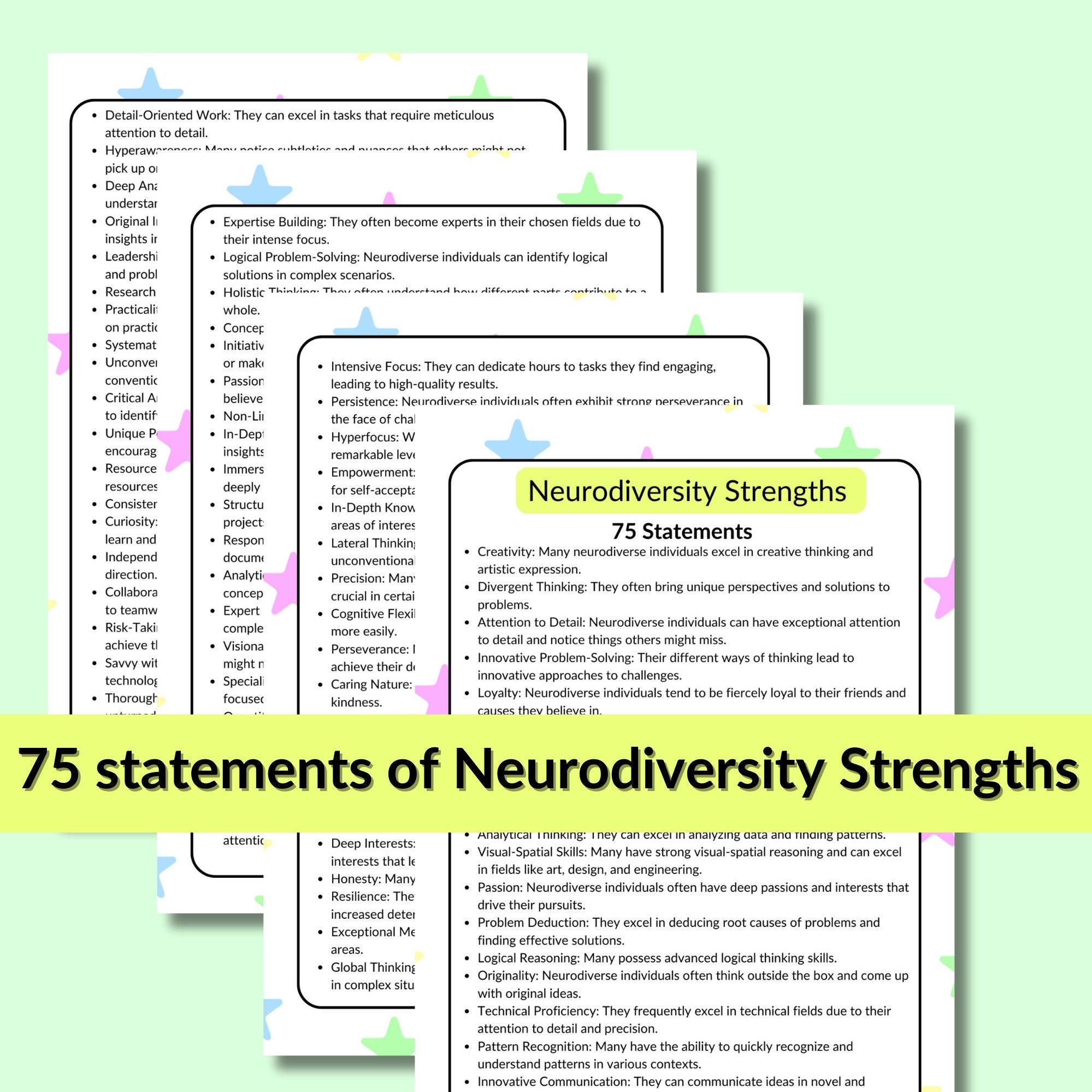 Neurodiversity Questions for Self Reflection/positive Affirmations for ...