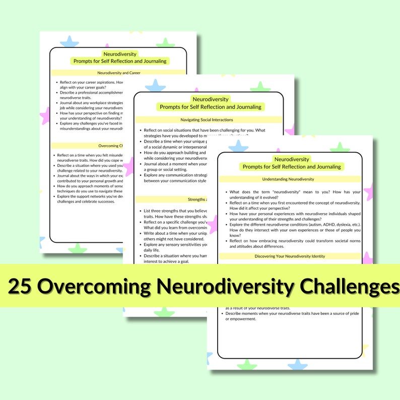 Neurodiversity Questions for Self Reflection/positive Affirmations for ...