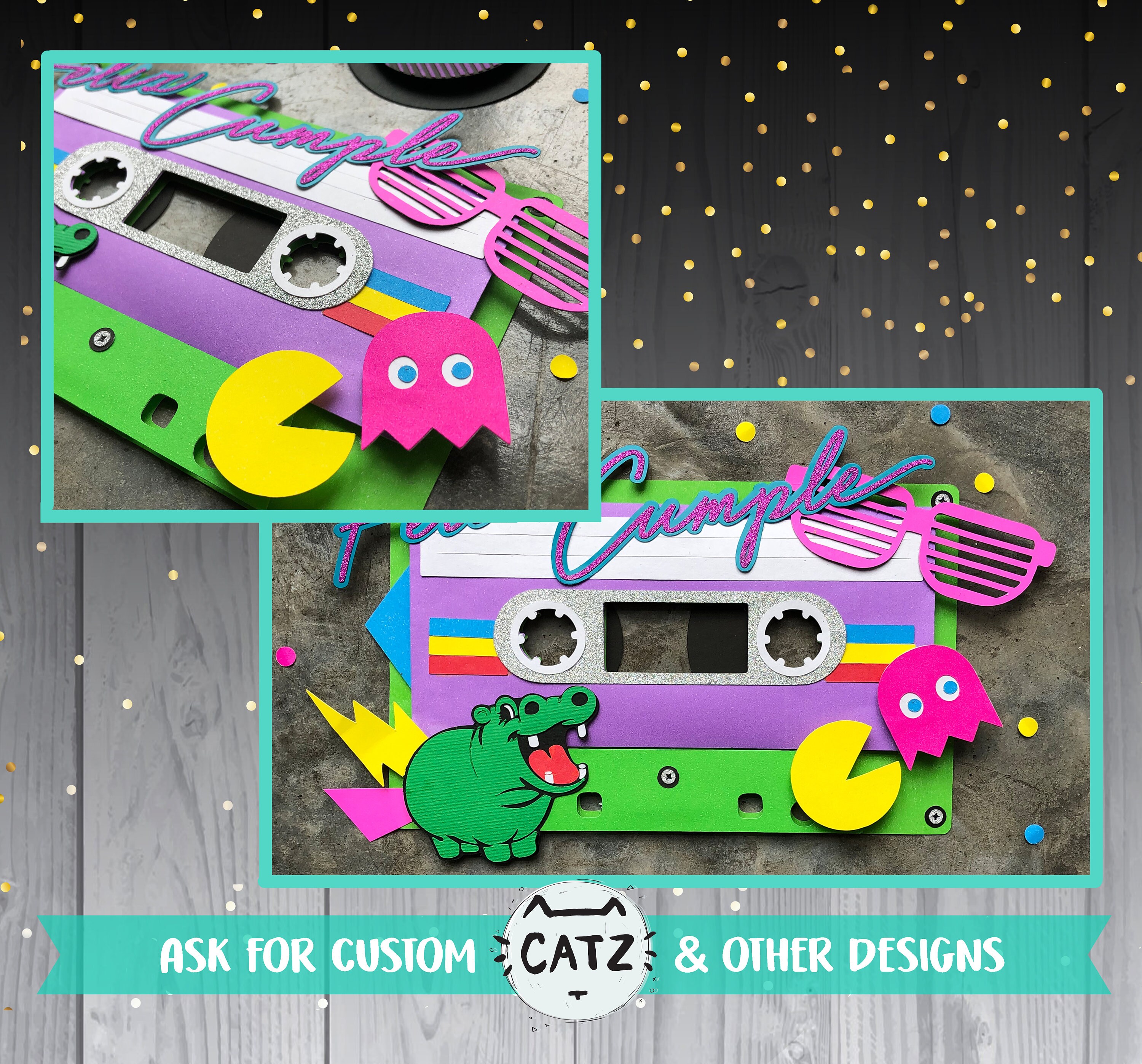 80s Party Retro Cake Topper SGV Design, Eighties Party Printable ...