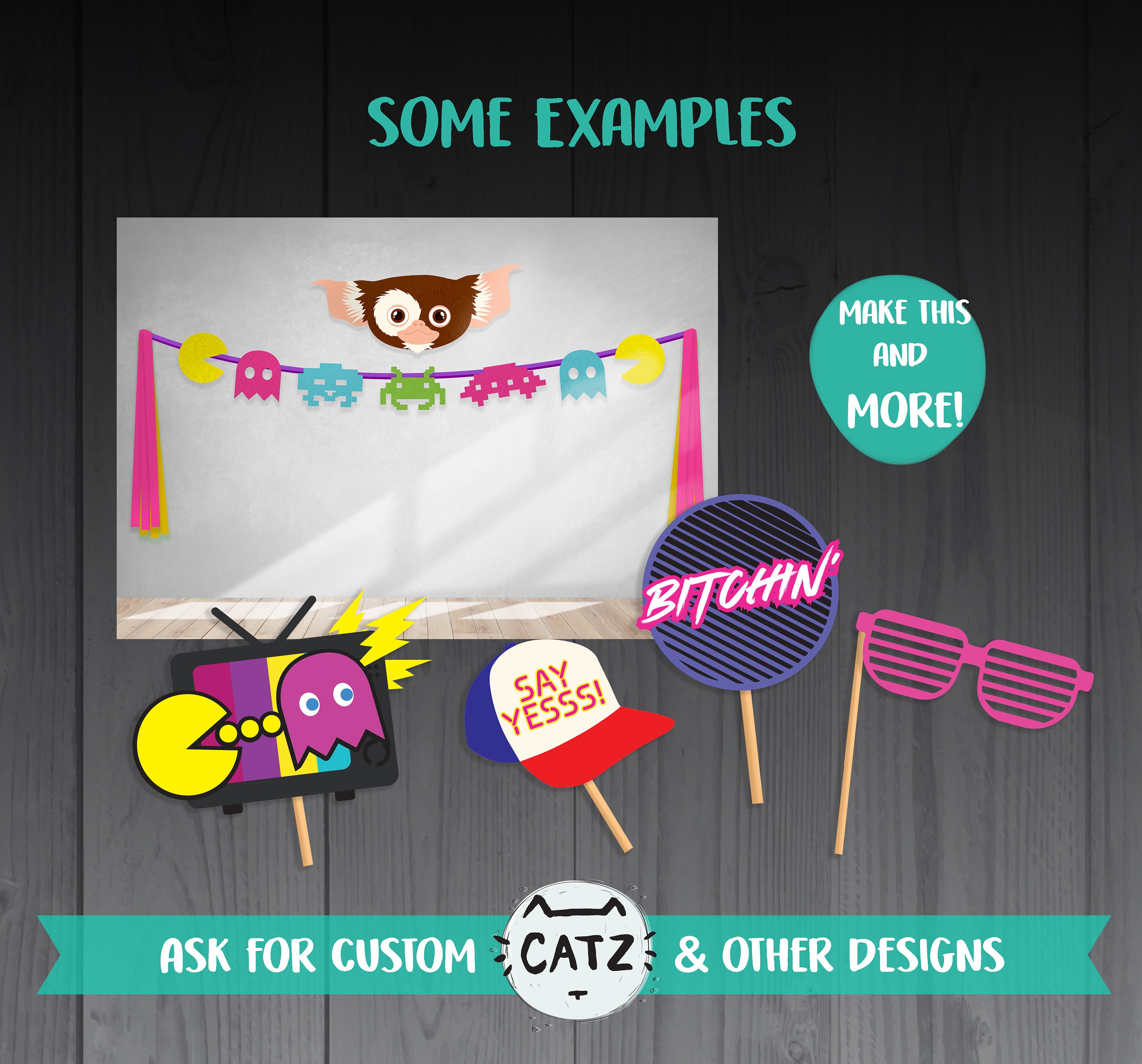 80s Party Retro Cake Topper SGV Design, Eighties Party Printable ...