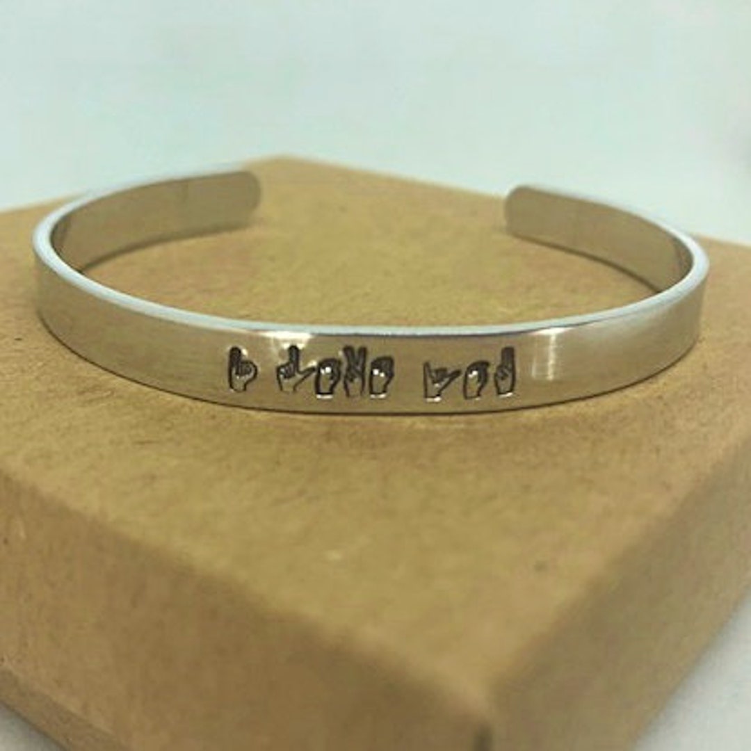 ASL Bracelet, Personalized Sign Language Bracelet, Deaf Jewelry, Sign ...