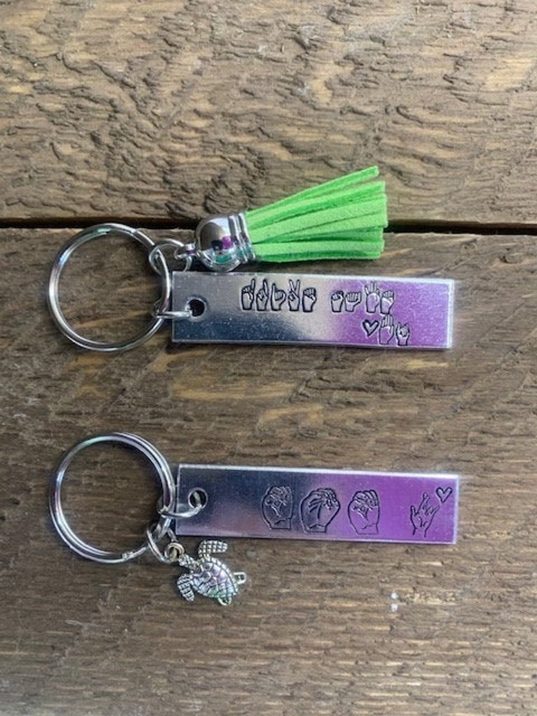 American Sign Language Drive Safe Customizable Hand Stamped Aluminum ...