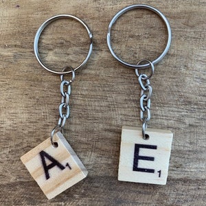 Alphabet Keychain, Scrabble Tile Keychain, Bag Charm, Initial Keychain ...