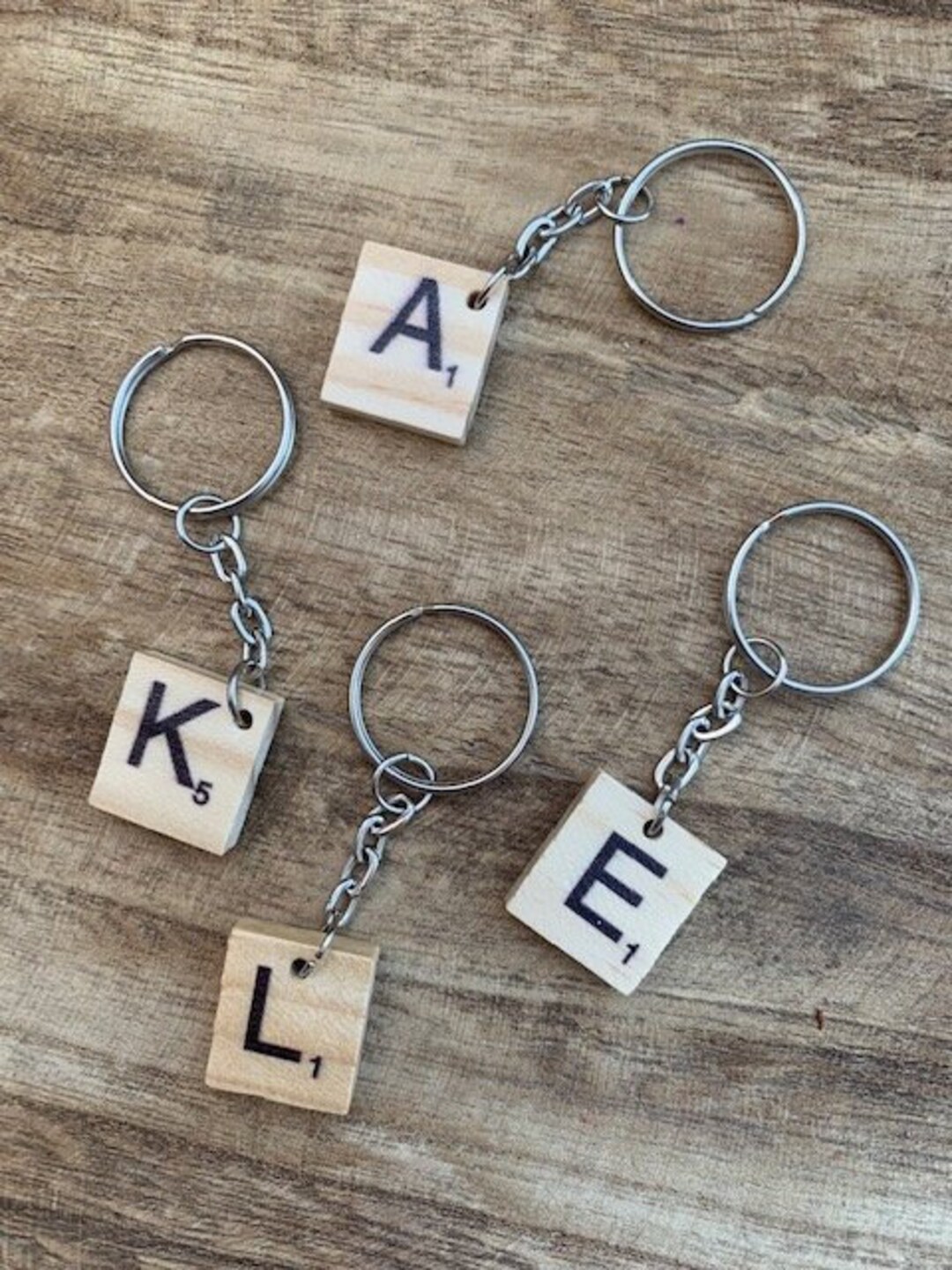 Alphabet Keychain, Scrabble Tile Keychain, Bag Charm, Initial Keychain ...