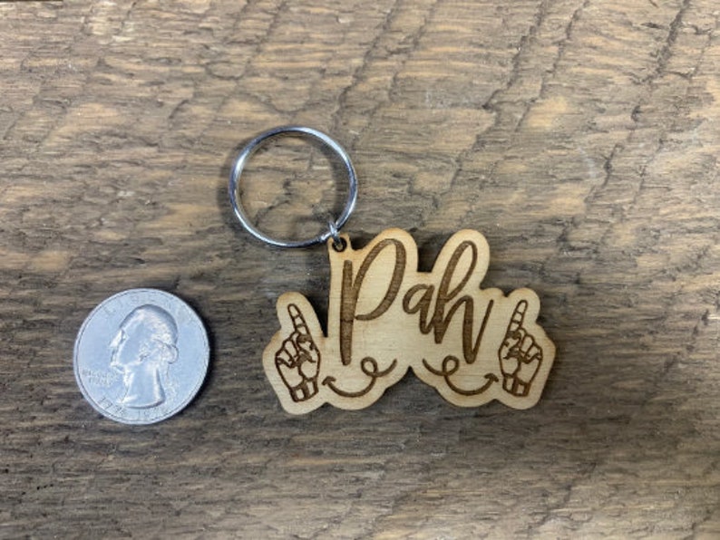 Pah Keychain American Sign Language Pah ASL Slang - Etsy