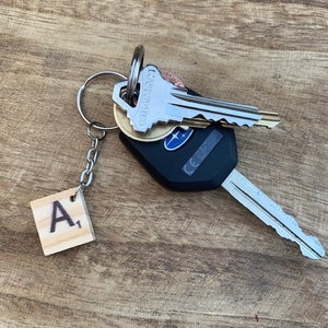 Alphabet Keychain, Scrabble Tile Keychain, Bag Charm, Initial Keychain ...