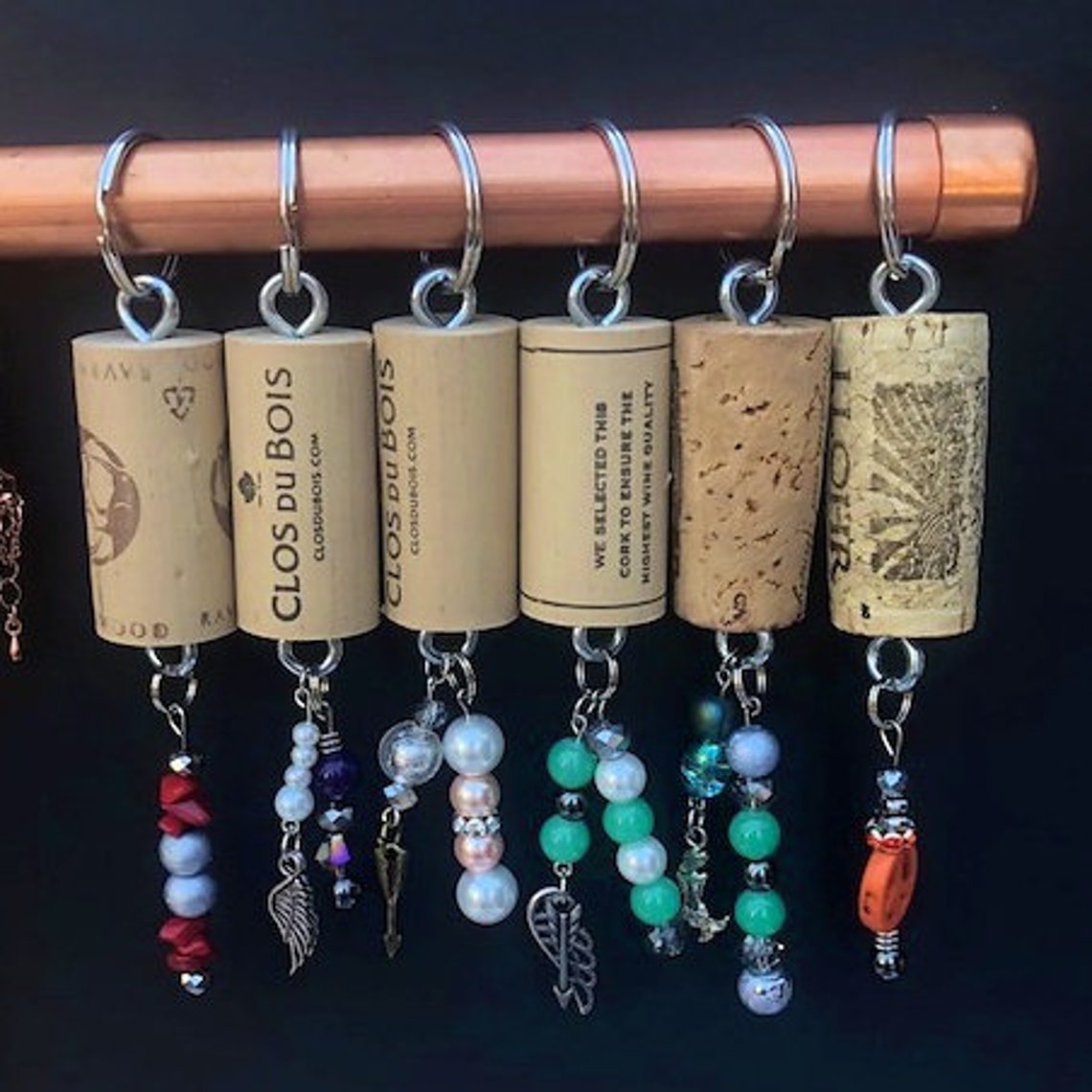 Wine Cork Keychains House-warming Gift Wine Lover Quirky - Etsy