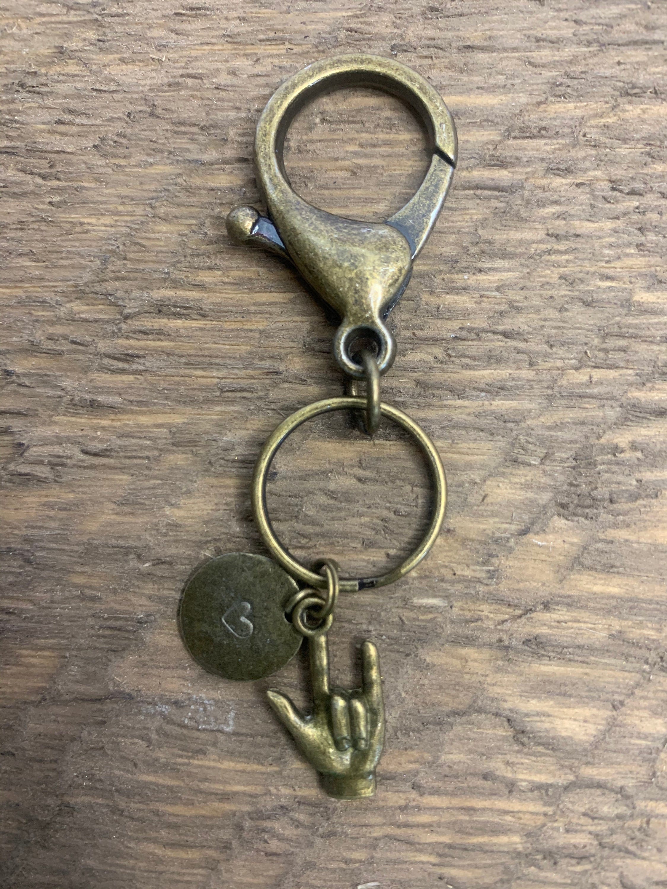 Sign Language ASL Keychain, I Love You Sign Language, ASL Keychain ...