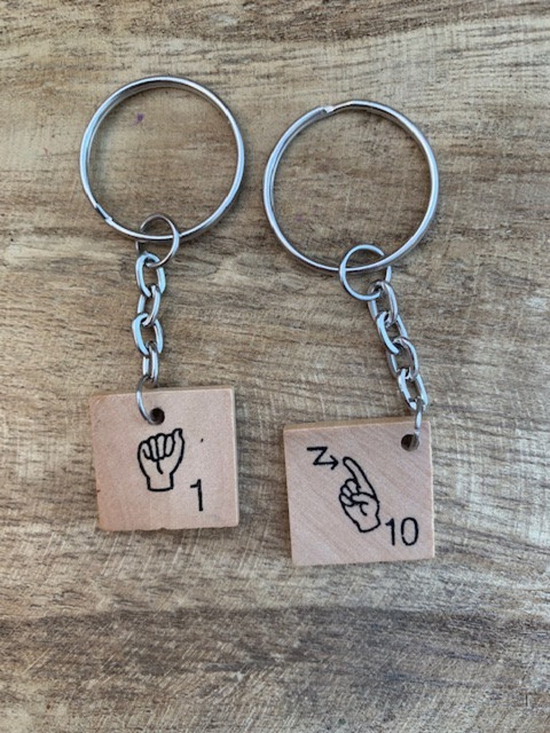 Sign Language Alphabet Keychain (american), ASL Scrabble Tile Keychain ...