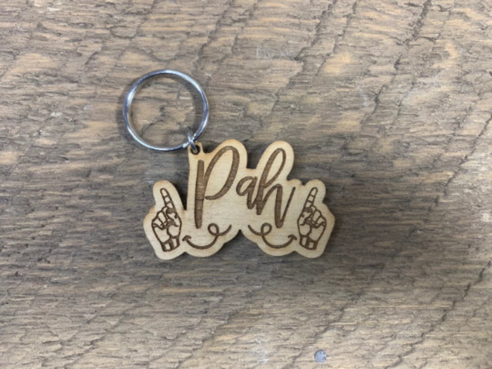 Pah Keychain American Sign Language Pah ASL Slang - Etsy