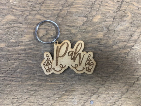 Pah Keychain American Sign Language Pah ASL Slang - Etsy