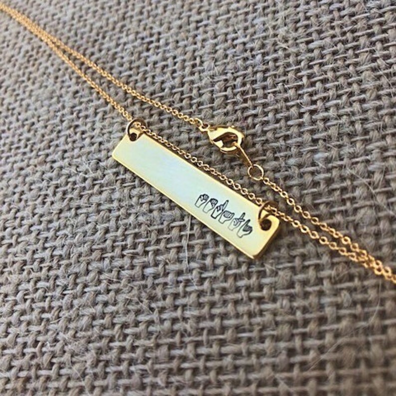 ASL Name Necklace Personalized Sign Language Necklace Deaf | Etsy
