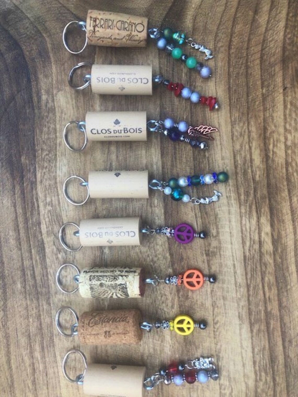Wine Cork Keychains House-warming Gift Wine Lover Quirky - Etsy
