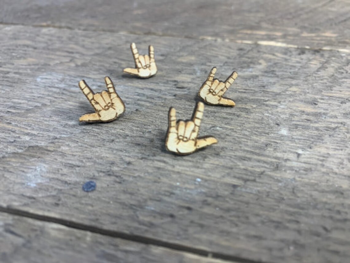 American Sign Language I Love You Earrings | ASL Stud Earrings ...