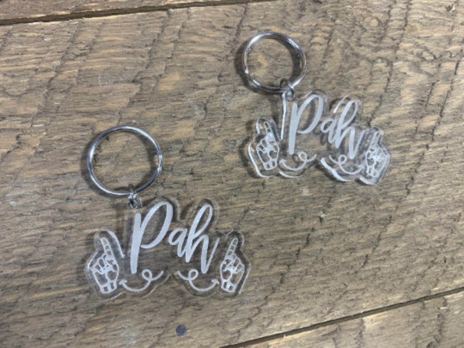 Pah Keychain American Sign Language Pah ASL Slang - Etsy