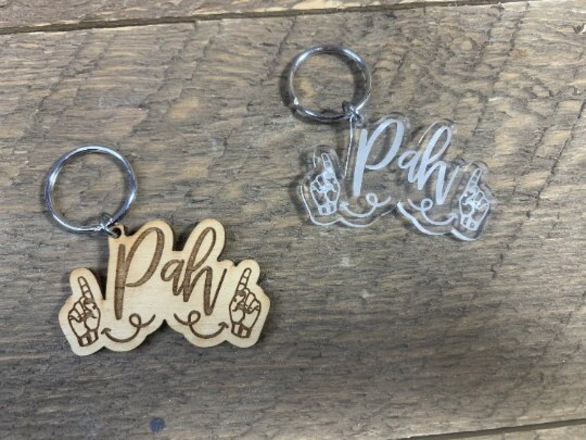 Pah Keychain American Sign Language Pah ASL Slang - Etsy