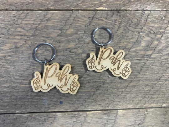 Pah Keychain American Sign Language Pah ASL Slang - Etsy