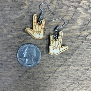 I Love You Sign Earrings | American Sign Language I Love You | ASL ...