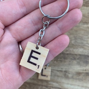 Alphabet Keychain, Scrabble Tile Keychain, Bag Charm, Initial Keychain ...