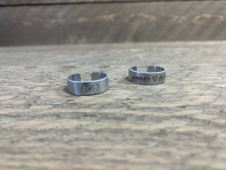 Sign Language ASL Ring, I Love You Sign Language, ASL Ring, Customize ...