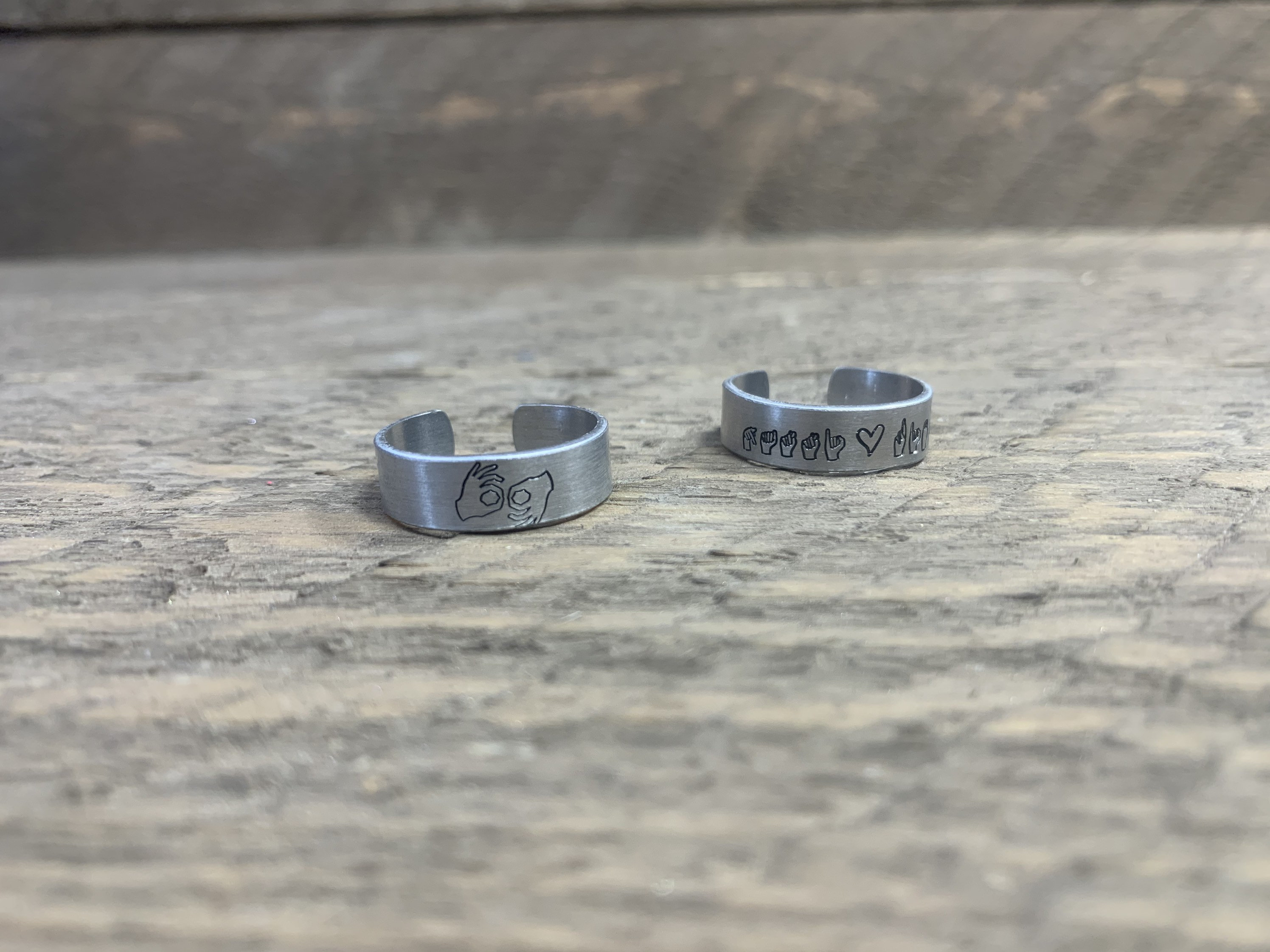 Sign Language ASL Ring, I Love You Sign Language, ASL Ring, Customize ...