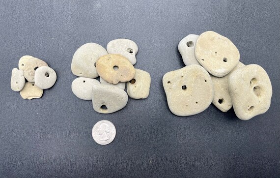 Hag Stone Natural Holey Beach Stones Lucky Witch Stone - Etsy