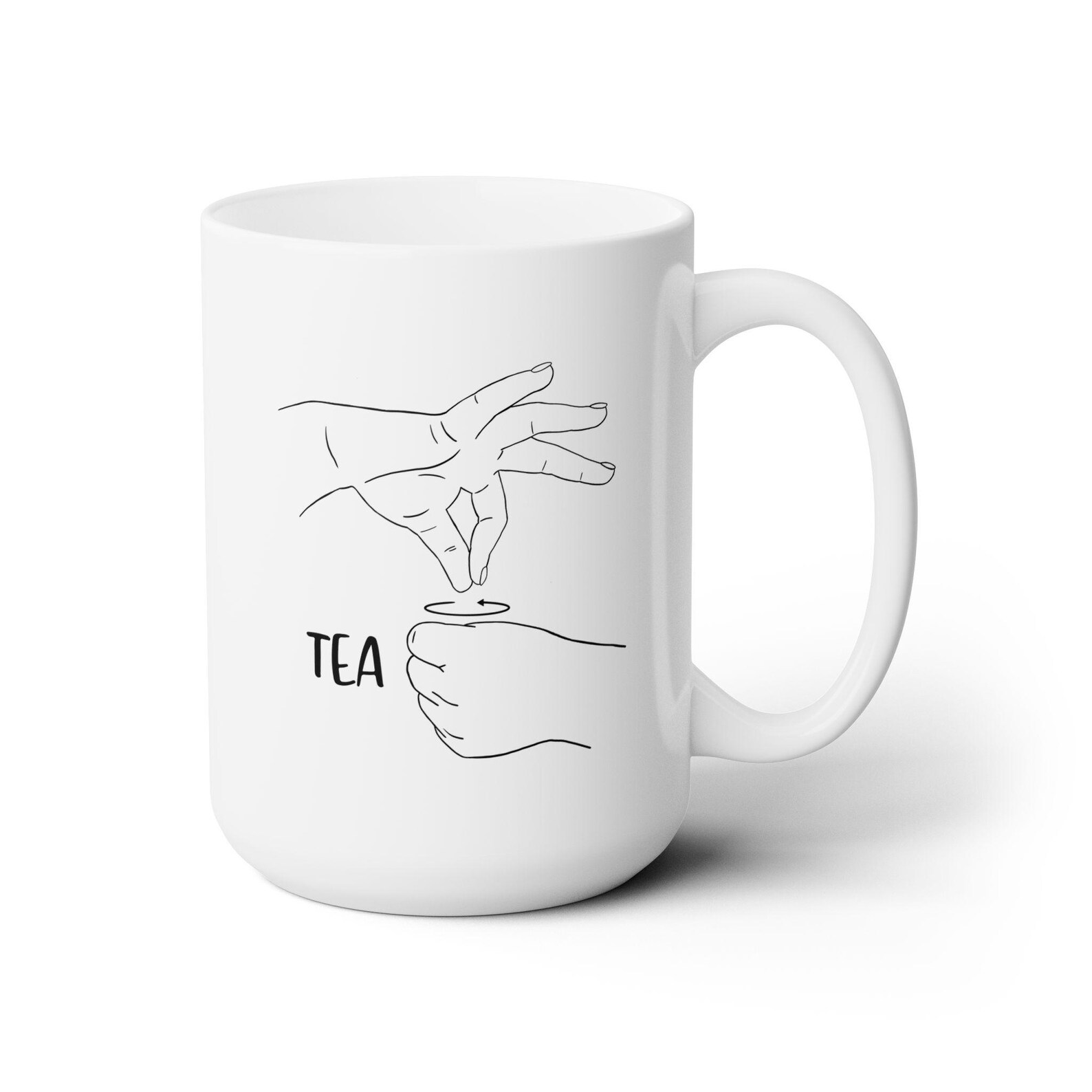 ASL Tea Cup | Sign Language Ceramic Mug 15oz - Etsy