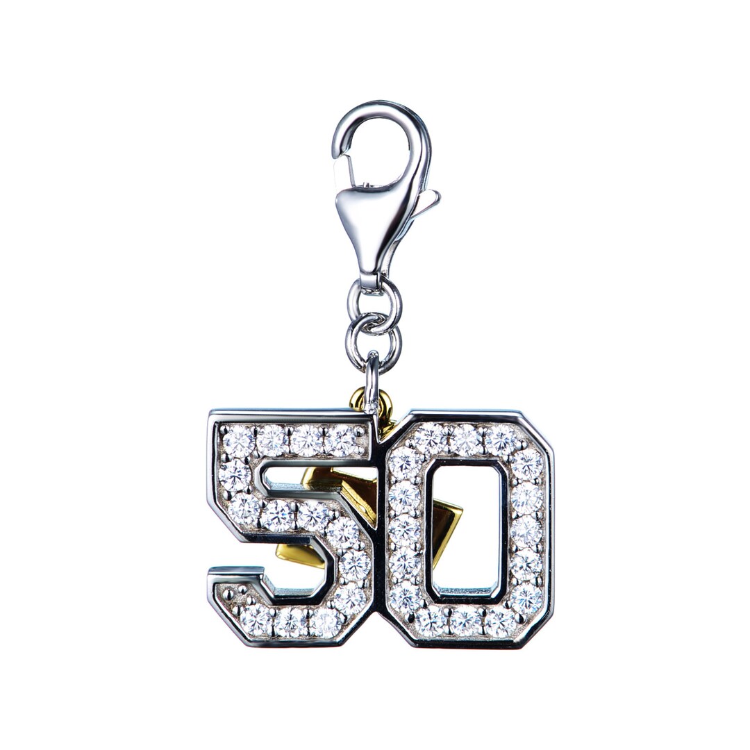 Happy 50th Birthday Charm for Bracelet or Pendant Sterling - Etsy